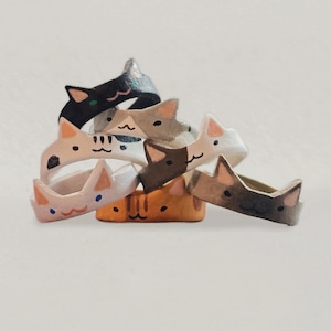 HANDMADE Cat Rings, Kitten Rings, Clay Rings, Cat, Animals, Cute, Cat ...