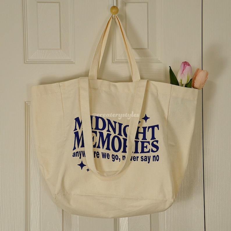 Midnight Memories Canvas Tote Bag - One Direction Inspired ...