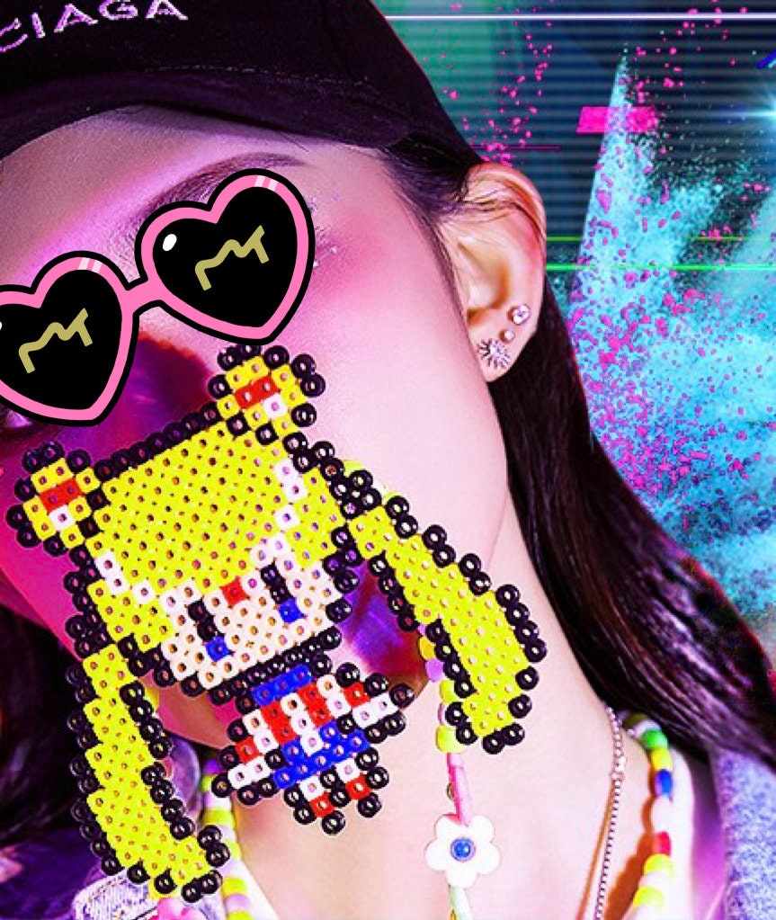 Adult Perler Pacifiers Rave LED Pacifier Perler Necklace Light up ...