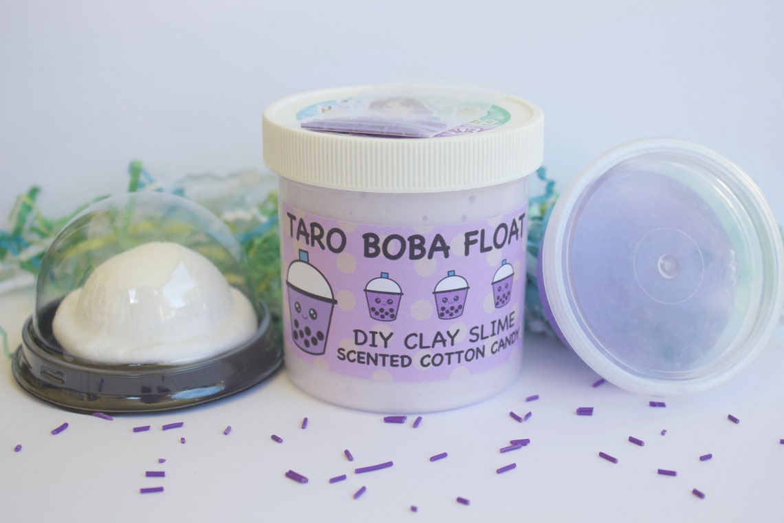 Taro Boba DIY Clay Slime, Taro Boba Slime, Taro Slime, Boba Slime, Diy ...