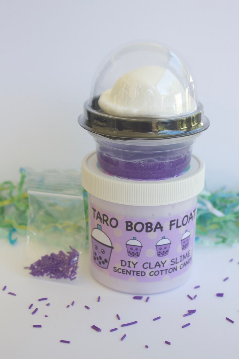 Taro Boba DIY Clay Slime, Taro Boba Slime, Taro Slime, Boba Slime, Diy ...