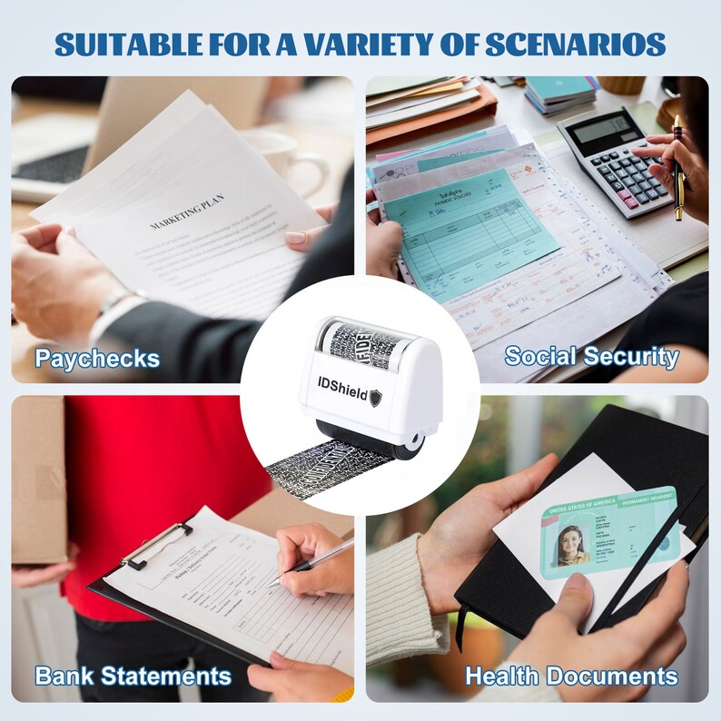 Identity Theft Protection Roller Stamp With 6 Refills Included ID ...