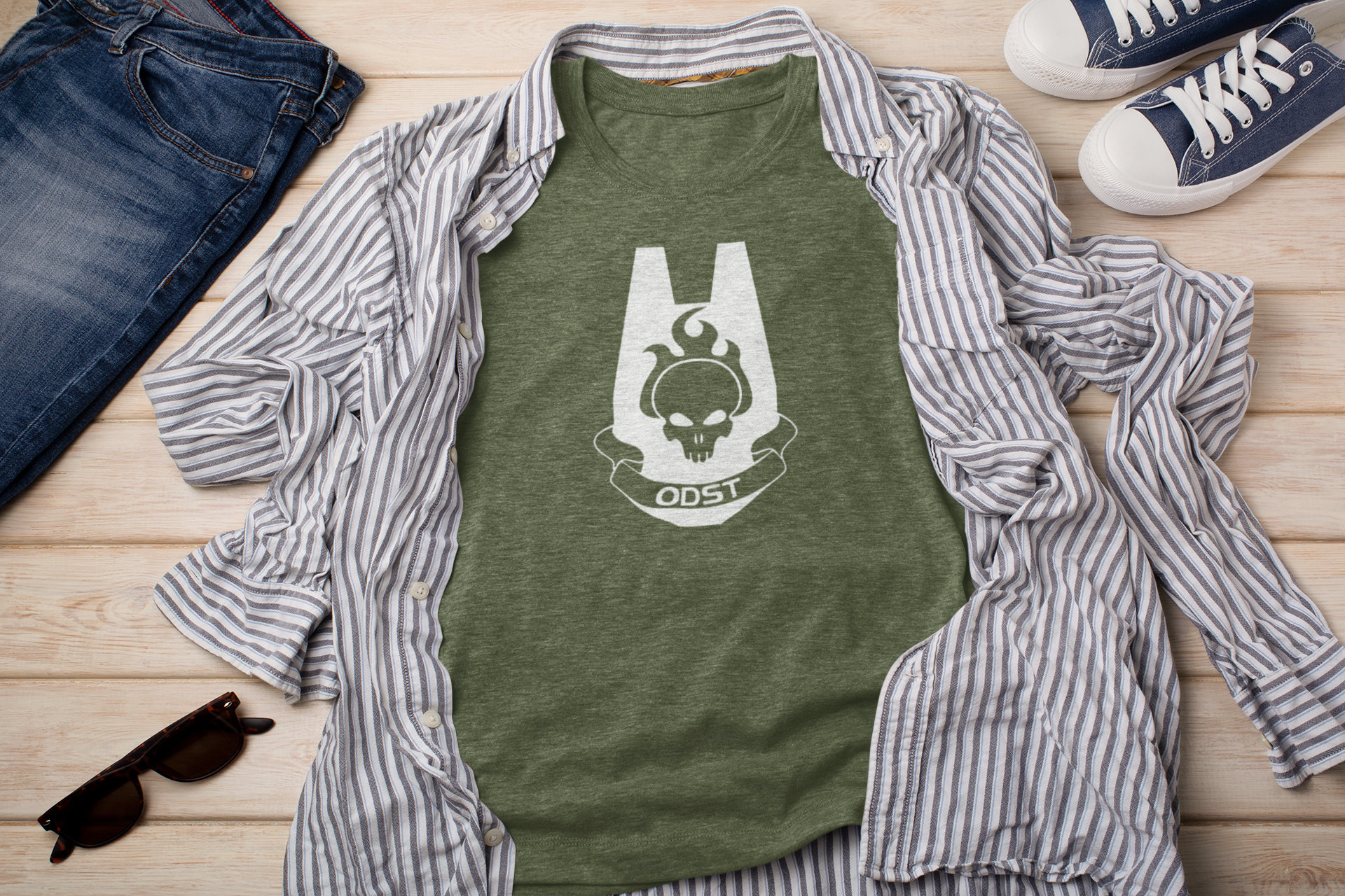 Halo ODST T-shirt Master Chief Shirt UNSC Spartan Tee Gaming Apparel ...