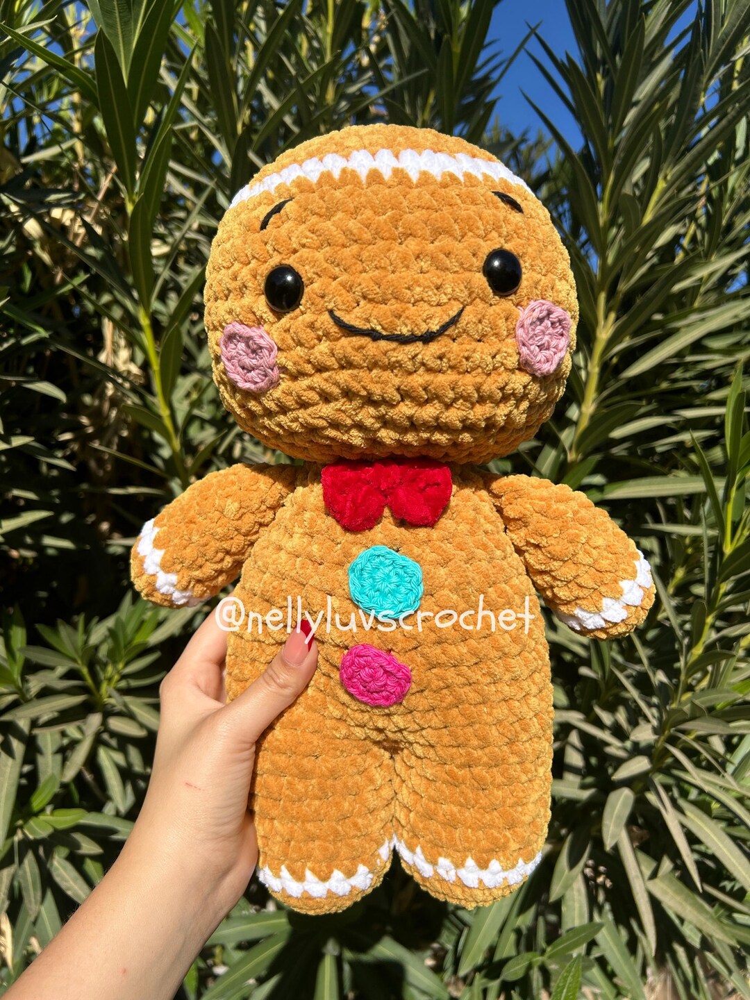 Gingerbread Man Crochet Plushie- Handmade Stuffed Toy Gingerbread Man ...