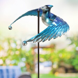 Blue Jay Bird Balance Drifter: Whimsical Outdoor Ornament - Etsy
