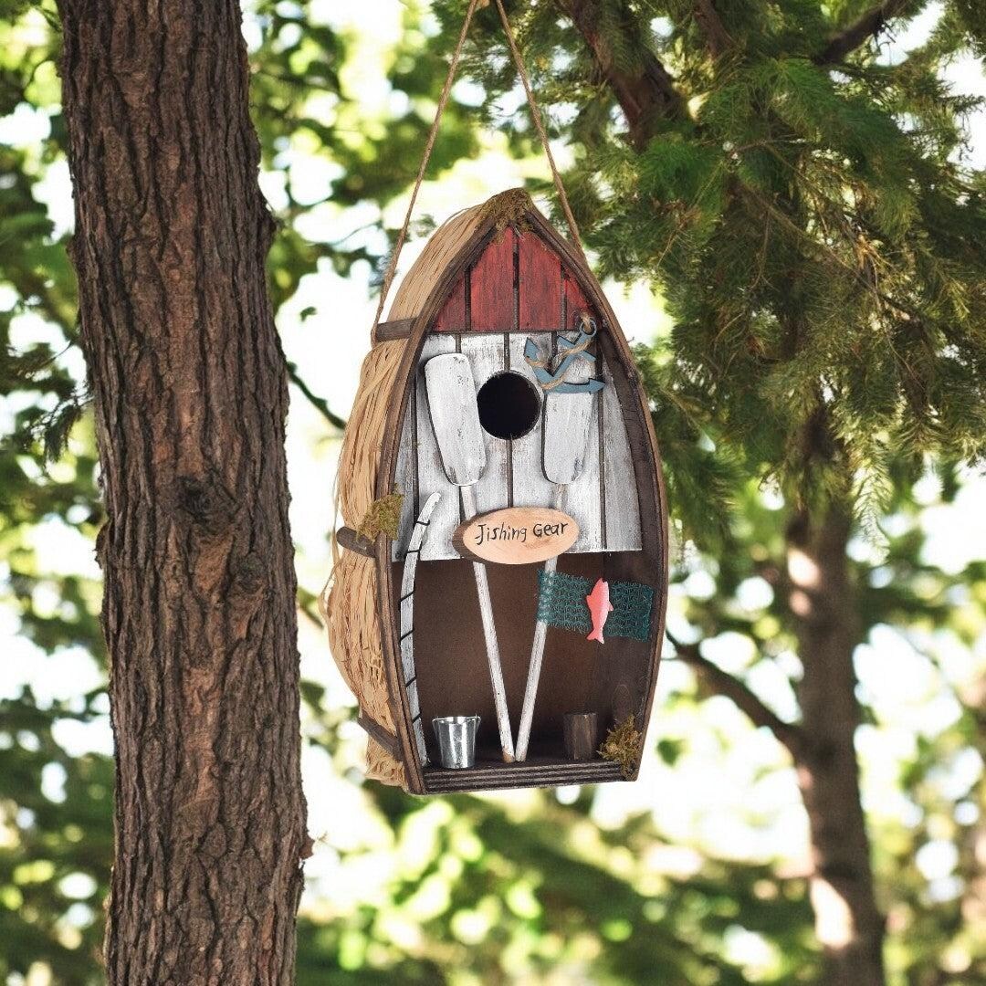 Row Boat Birdhouse, Rustic Charm Wood Nesting Home, Perfect Outdoor ...