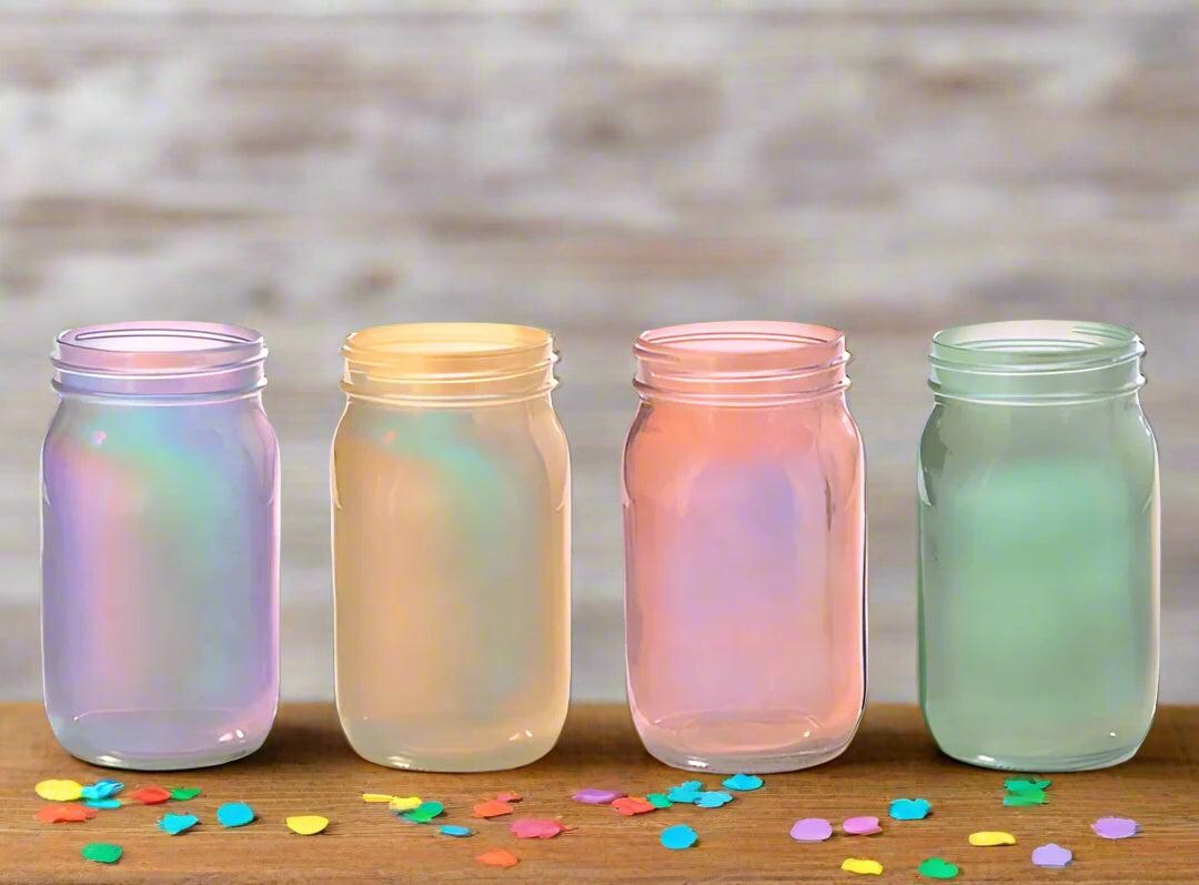 Pearlized Quart Mason Jars - Decorative Flower Vase, Rustic Home Decor ...