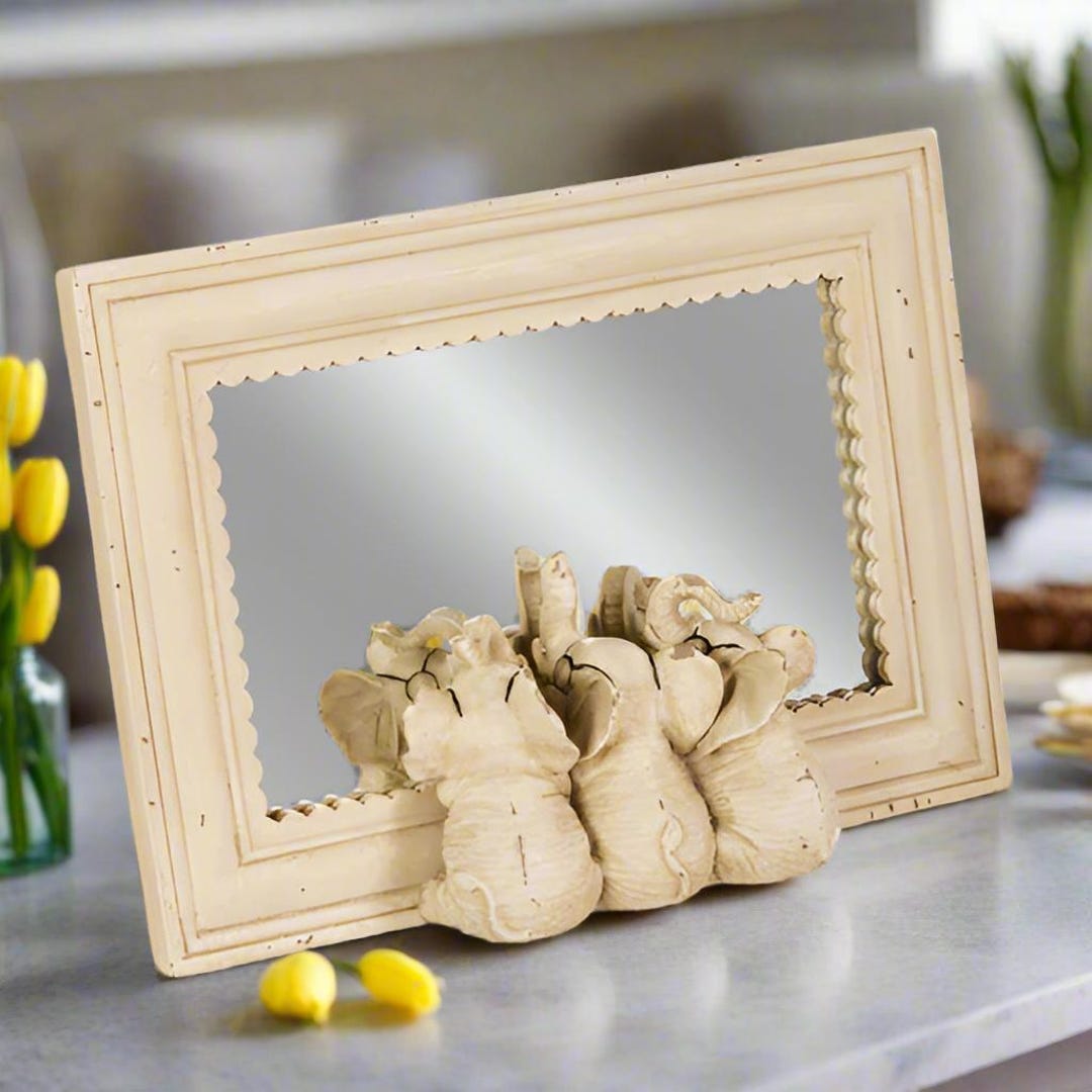 RAZ 8.5" Elephants With Glasses Mirrored Decor, Unique Home Accent ...