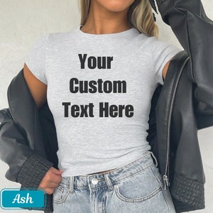 Custom Text Y2k Crop Tee, Y2k Baby Tee, Custom Y2k Tee, Trendy 90s ...