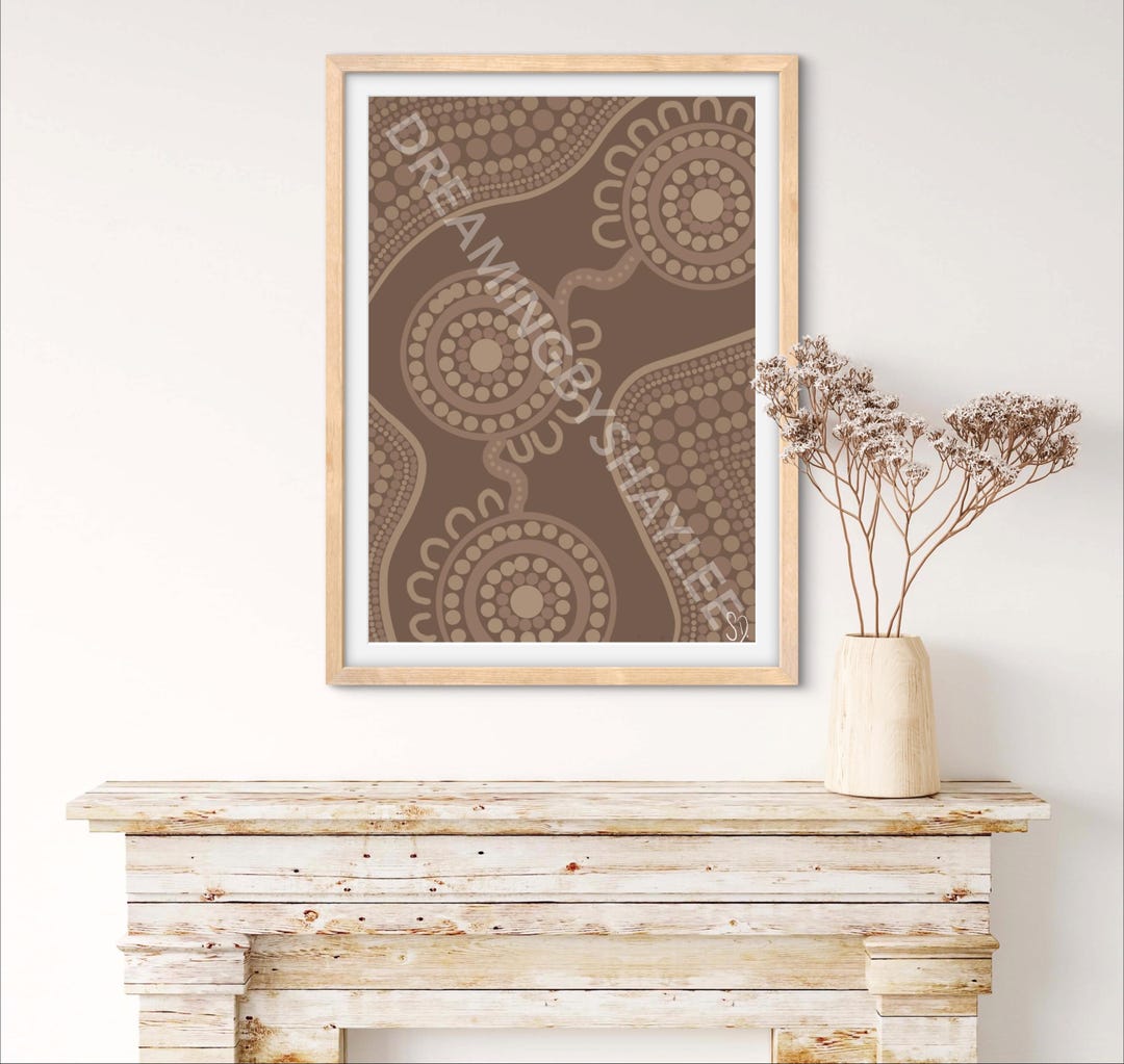 Connection to Country | Aboriginal Art Print | Indigenous Dot Painting ...