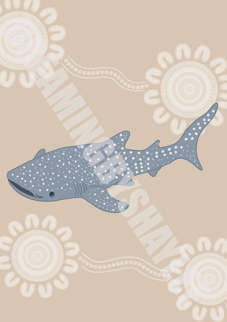 Whale Shark Journey | Aboriginal Art Print | Indigenous Dot Painting ...