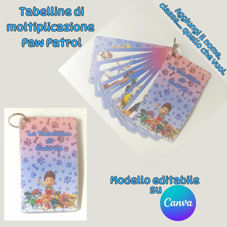 Paw Patrol, Multiplication Tables, Editable on Canva - Etsy