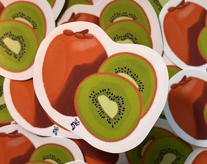 Kiwi Sticker, Fruit Sticker, Cute Kawaii Kiwi Kiss-cut Sticker - Etsy