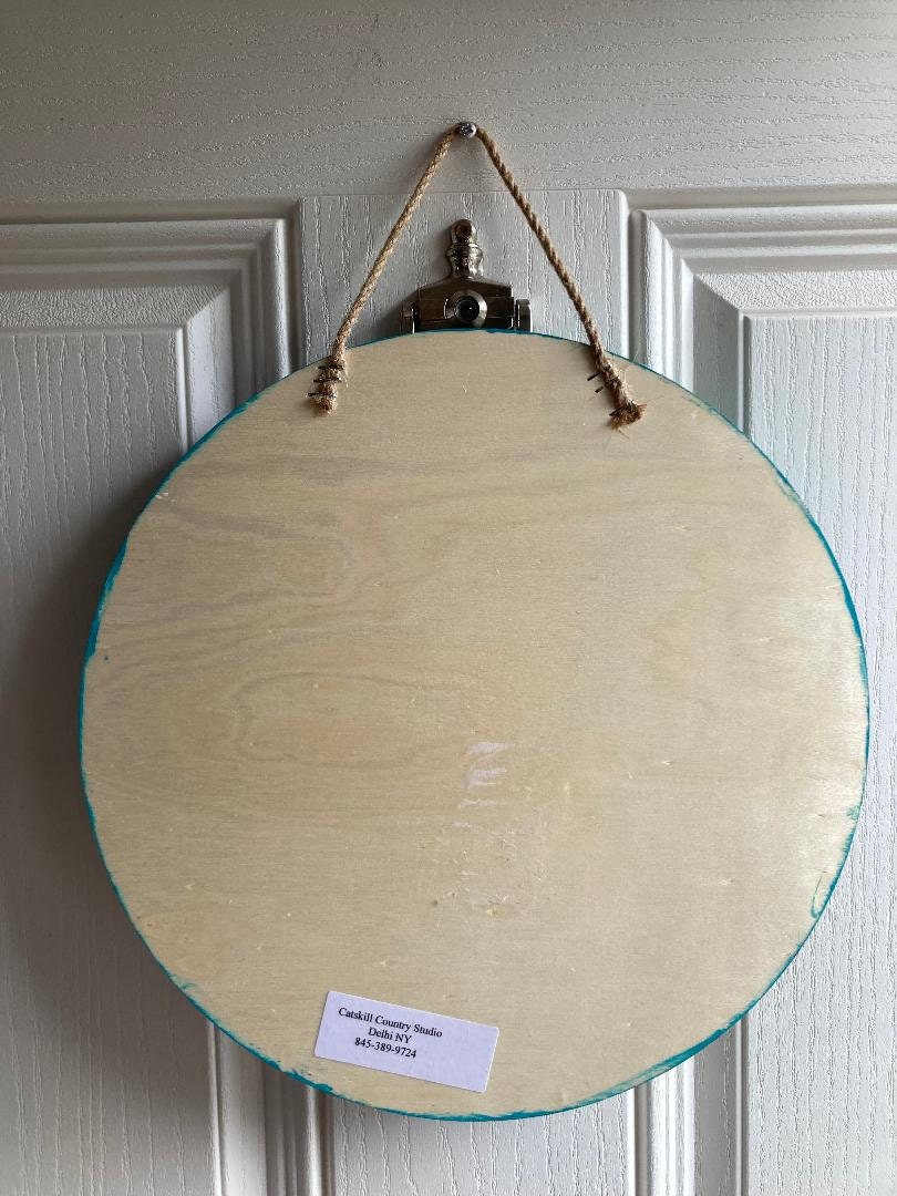 Hand Painted Floral 12 Inch Wood Round Door Hanger - Etsy