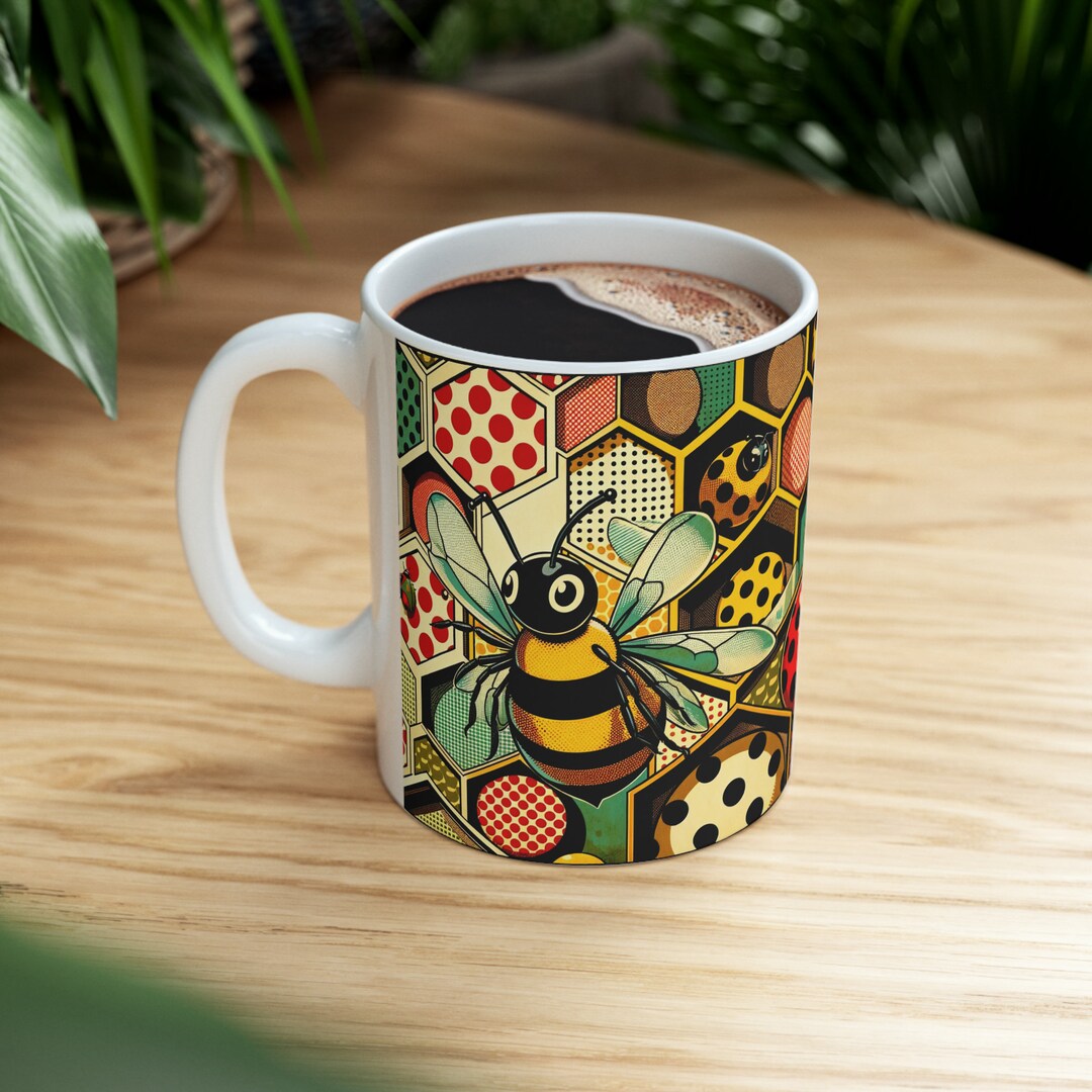 Original Art, Geometric Buzz: Retro Bee Art 1950s Comic Illustration ...