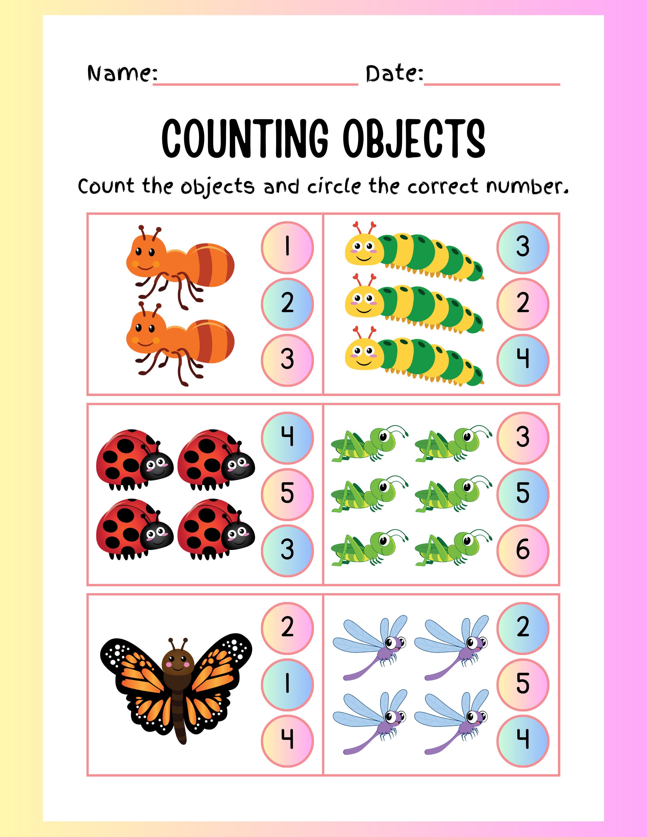 Preschool Learning,educational Printable, Worksheets for Kids,number ...