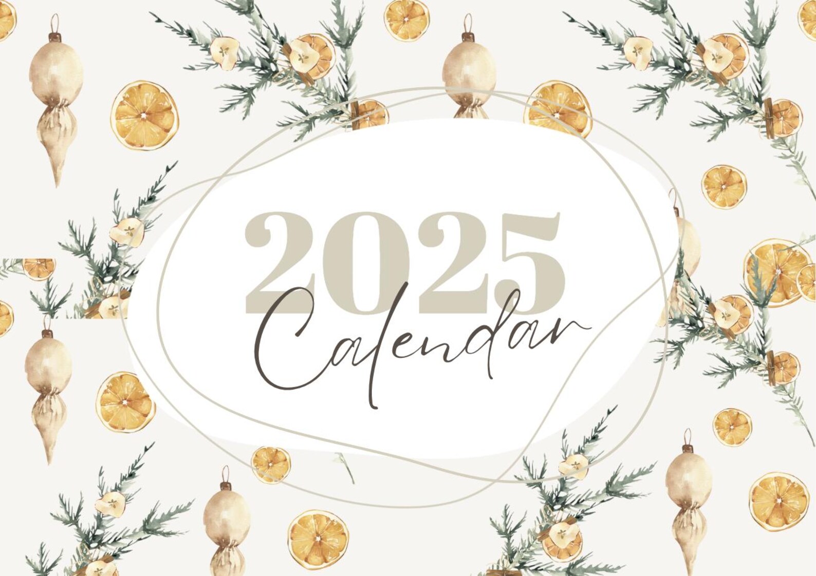 Beige Clean Minimalist Monthly Calendar 2025 - Etsy