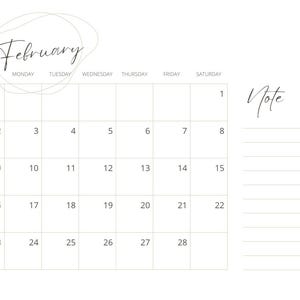 Beige Clean Minimalist Monthly Calendar 2025 - Etsy