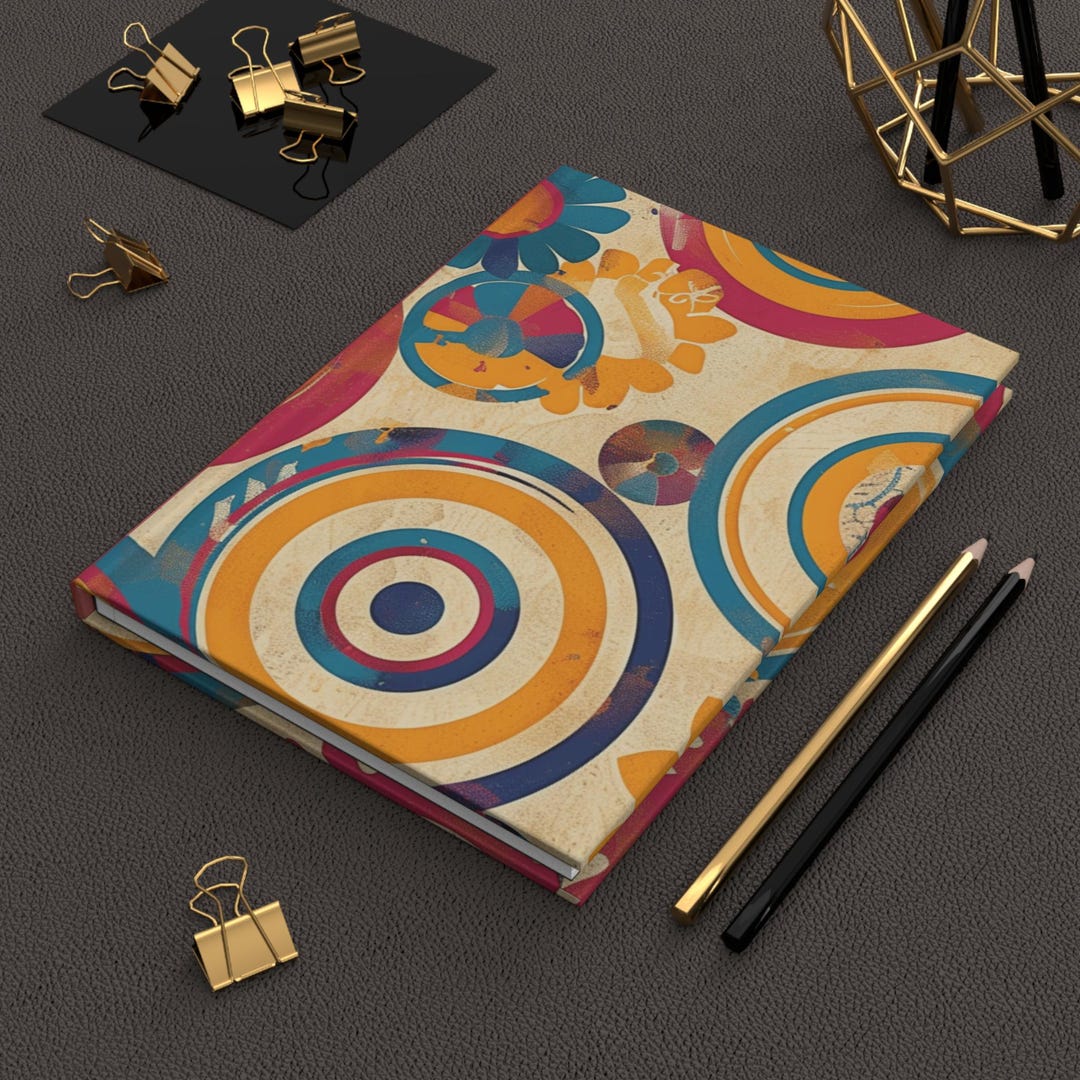 Hippie Flower Power Journal, Vibrant 70s Colors, Retro Notebook for ...