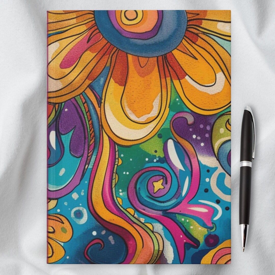 Boho Floral Journal: 70s Retro Notebook, Lined Pages - Etsy