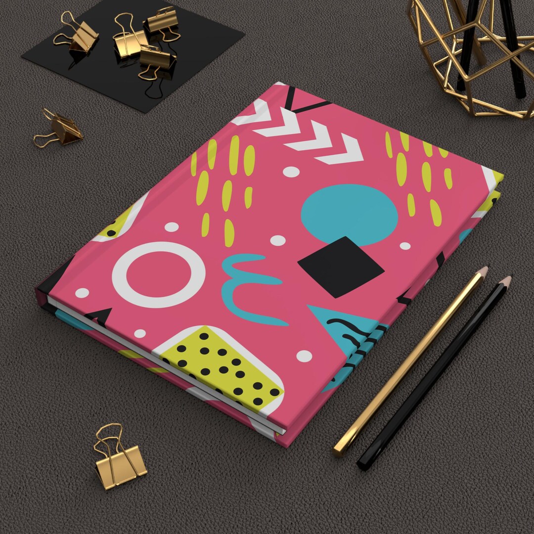 80s Style Geometric Pattern Journal, Colorful 1980s-inspired Notebook ...