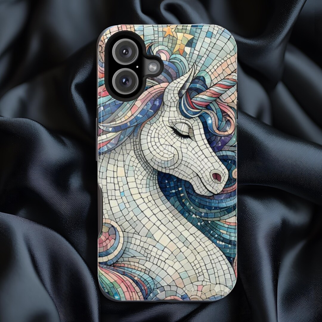 IPhone 17 Cute Magsafe iPhone Mosaic Unicorn iPhone Case, Protective ...