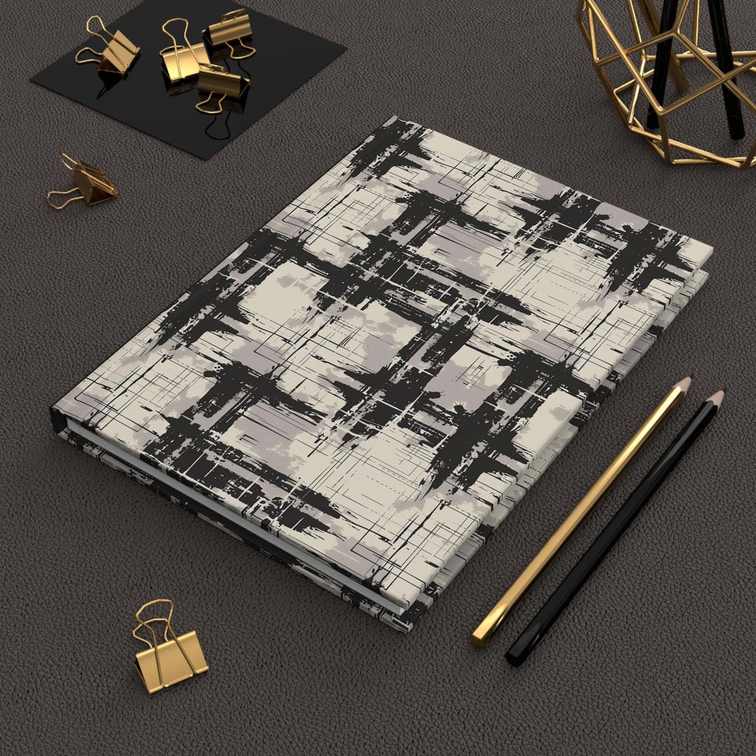 Modern Black and White Abstract Journal, 150 Lined Pages, Minimalist ...