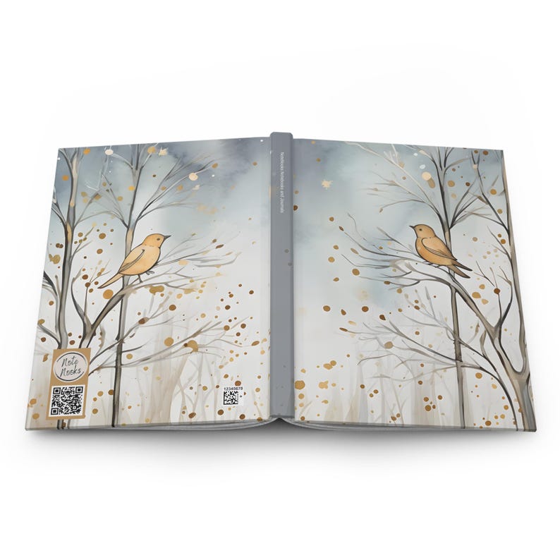 Watercolor Folk Art Winter Birds Journal, Whimsical Diary, Lined Pages Notebook, Winter Bird ...