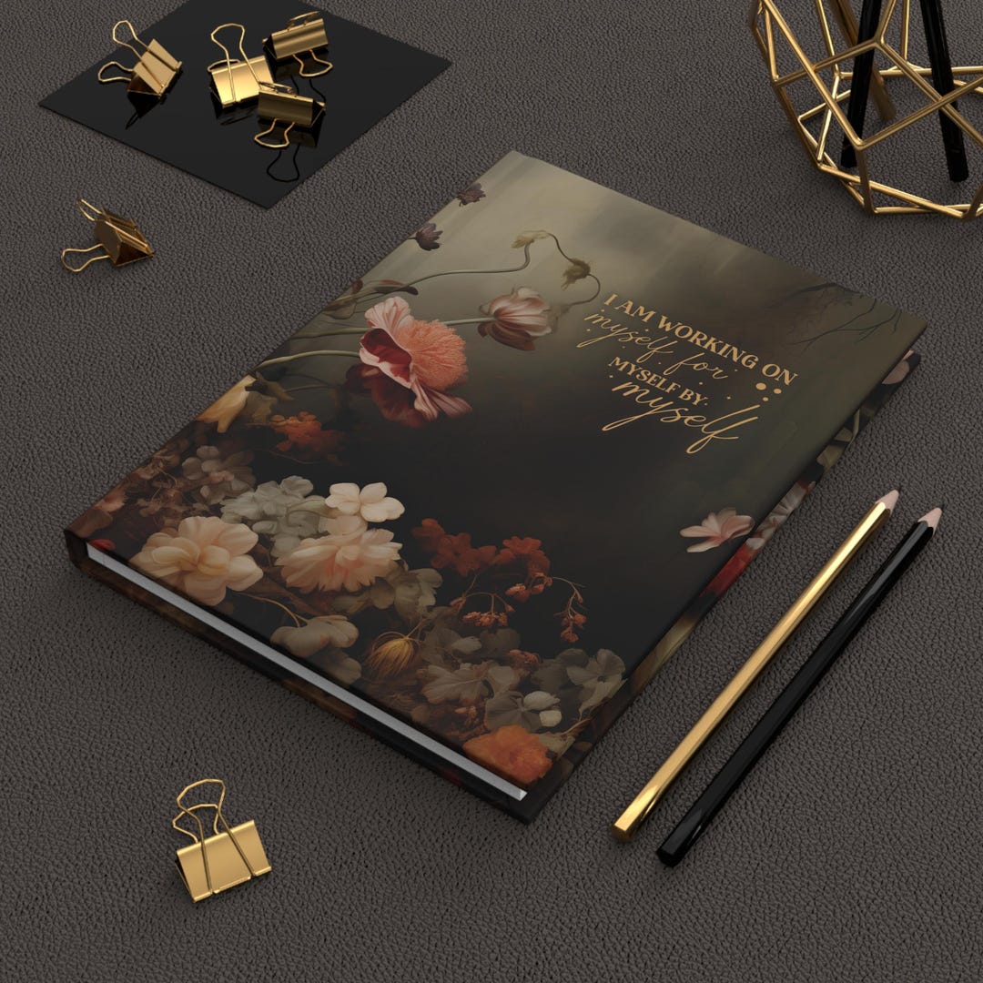 I Am Working on Myself Rembrandt Floral Journal, Elegant Self ...