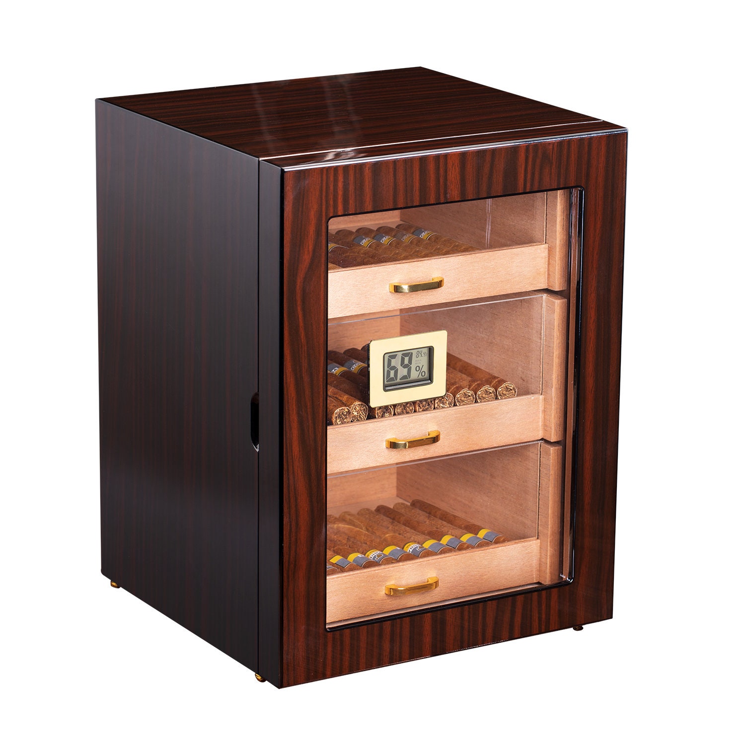 Cigar Humidor Cabinet With Digital Hygrometer and Crystal Gel ...