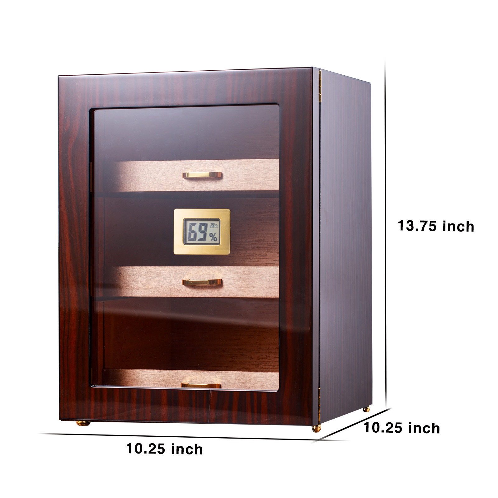 Cigar Humidor Cabinet With Digital Hygrometer and Crystal Gel ...