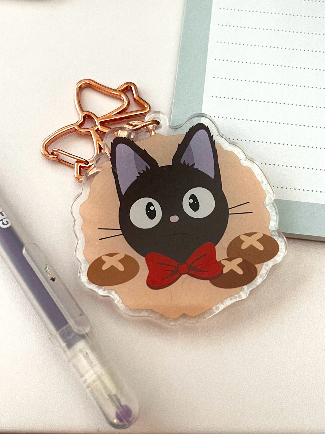 Jiji the Cat Holographic Keychain, Kikis Delivery Service - Etsy