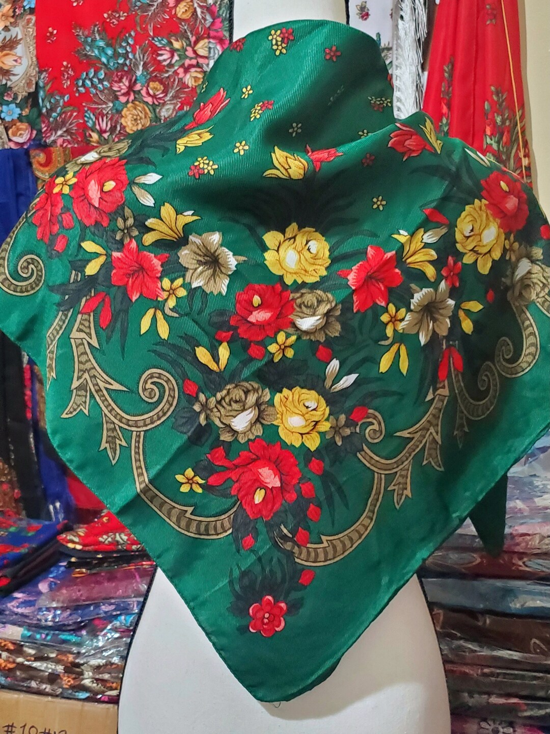 Head Scarf Scarves Bandanna Floral Square Quialana Oaxaca Mexico - Etsy