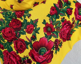 Metallic Floral Scarf | Navajo Flower Scarf |grandma Scarf |saani ...