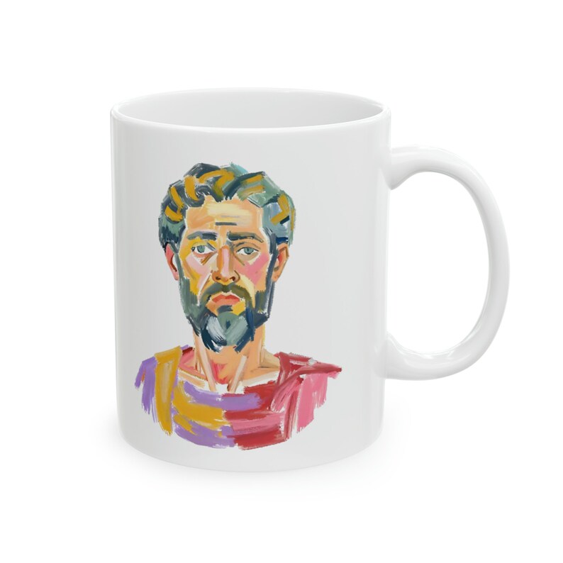 MARCUS Aurelius Ancient PHILOSOPHER Oil Based Painting Coffee MUG, 11oz ...