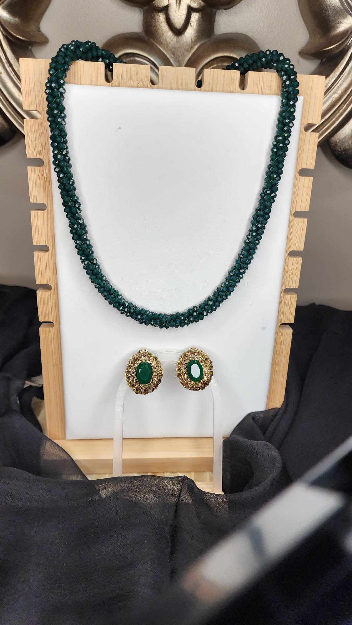 Pakistani/indian Traditional Crystal Mala Set With Studs - Etsy