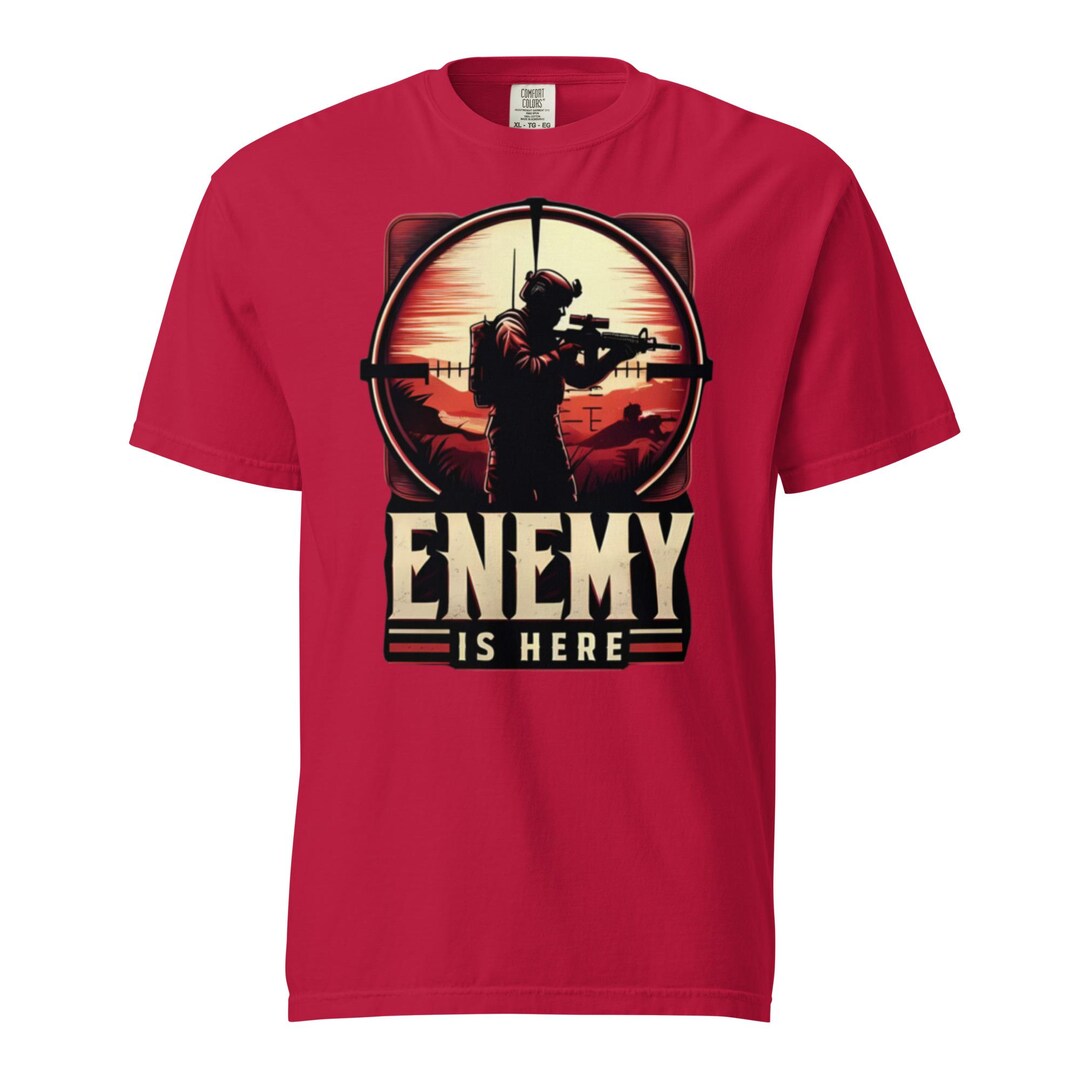 Unisex Garment-dyed Heavyweight T-shirt Enemy is Here - Etsy