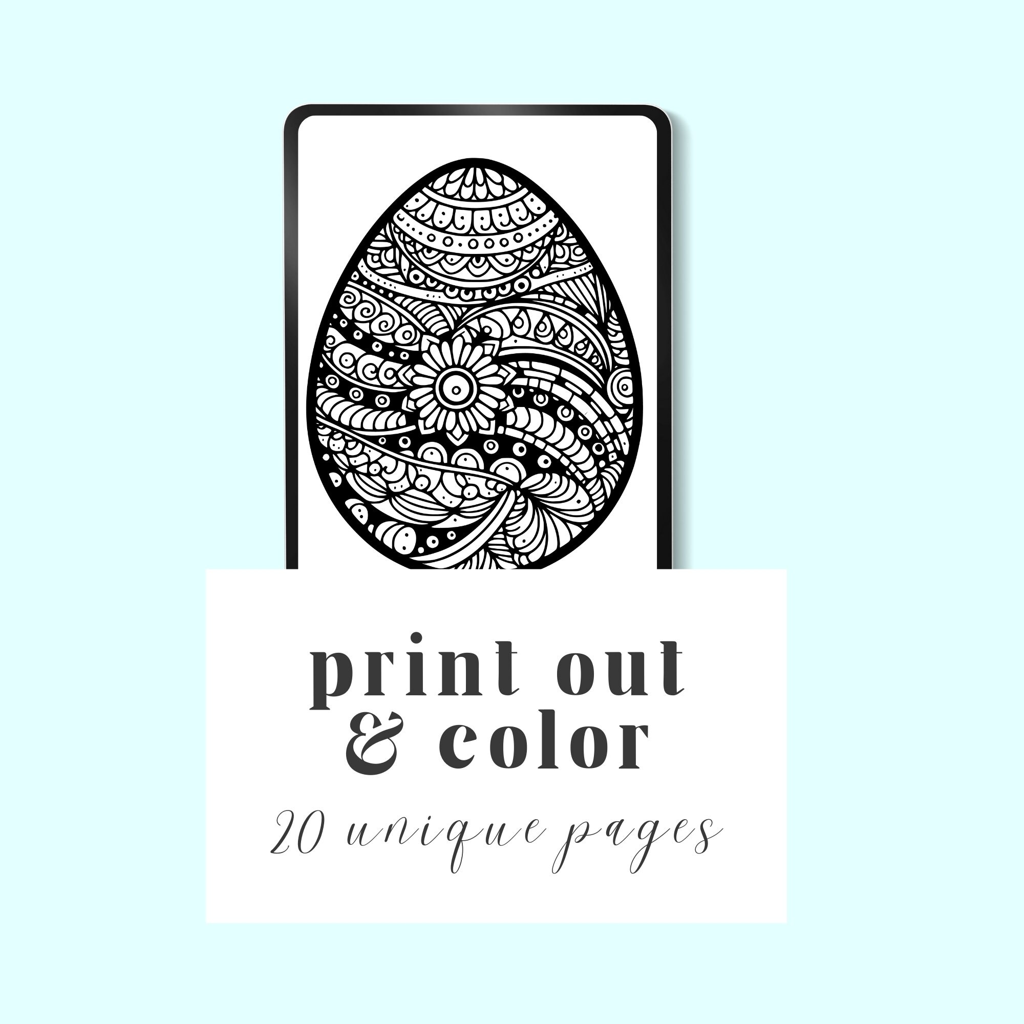 Easter Zentangle Coloring Pages, Spring Coloring, Perfect for Adults ...