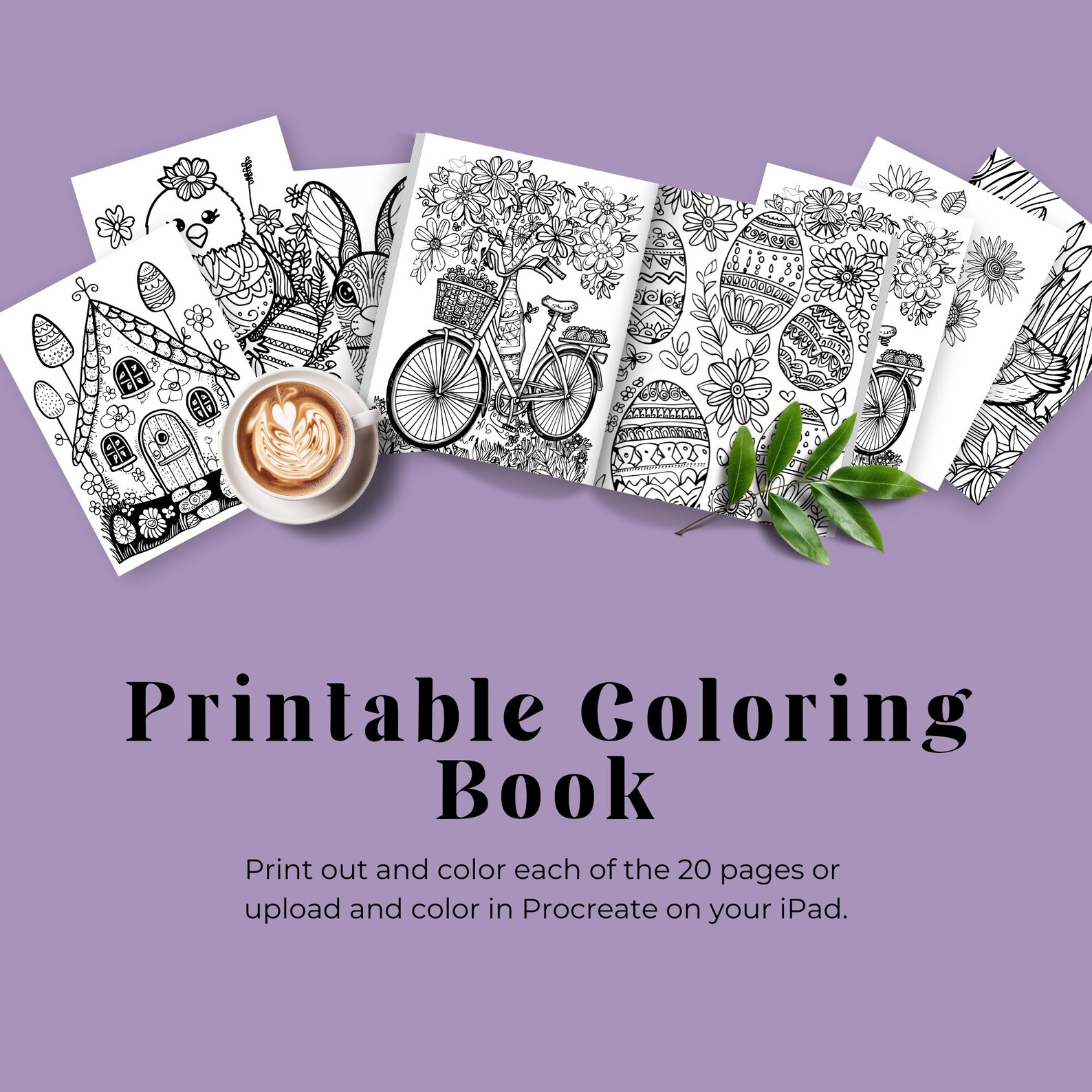 Easter Zentangle Coloring Pages, Spring Coloring, Perfect for Adults ...