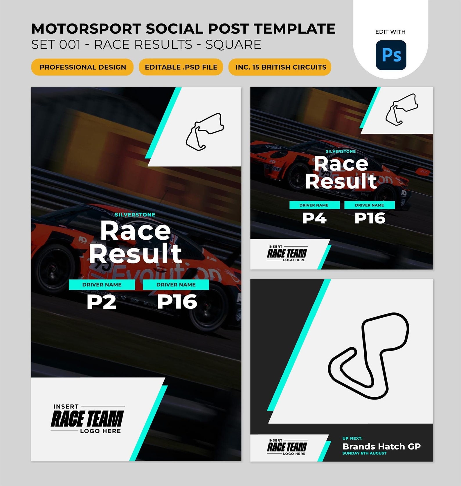 Motorsport Social Media Template – Professionally Designed – Perfect ...