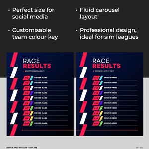 Sim League – Race Results Table Template – Simple and Easy to Use ...