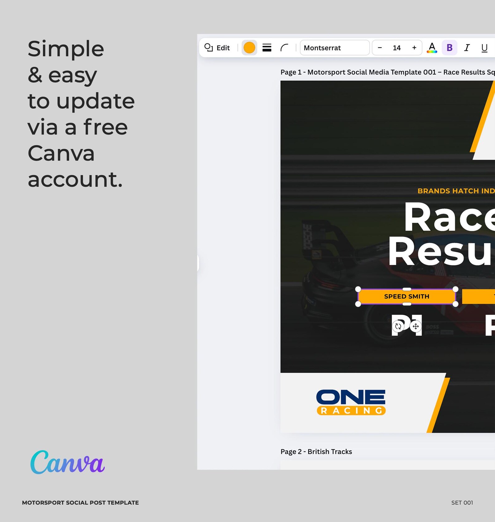 Motorsport Social Media Canva Template – Race Results – Perfect for ...