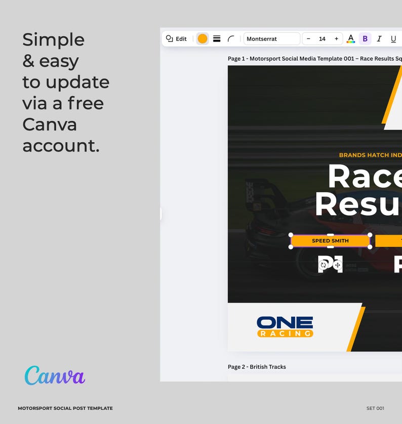 Motorsport Social Media Canva Template – Race Results – Perfect for ...