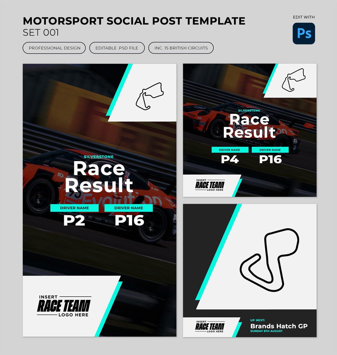 Motorsport Social Media Template Professionally Designed Perfect for ...