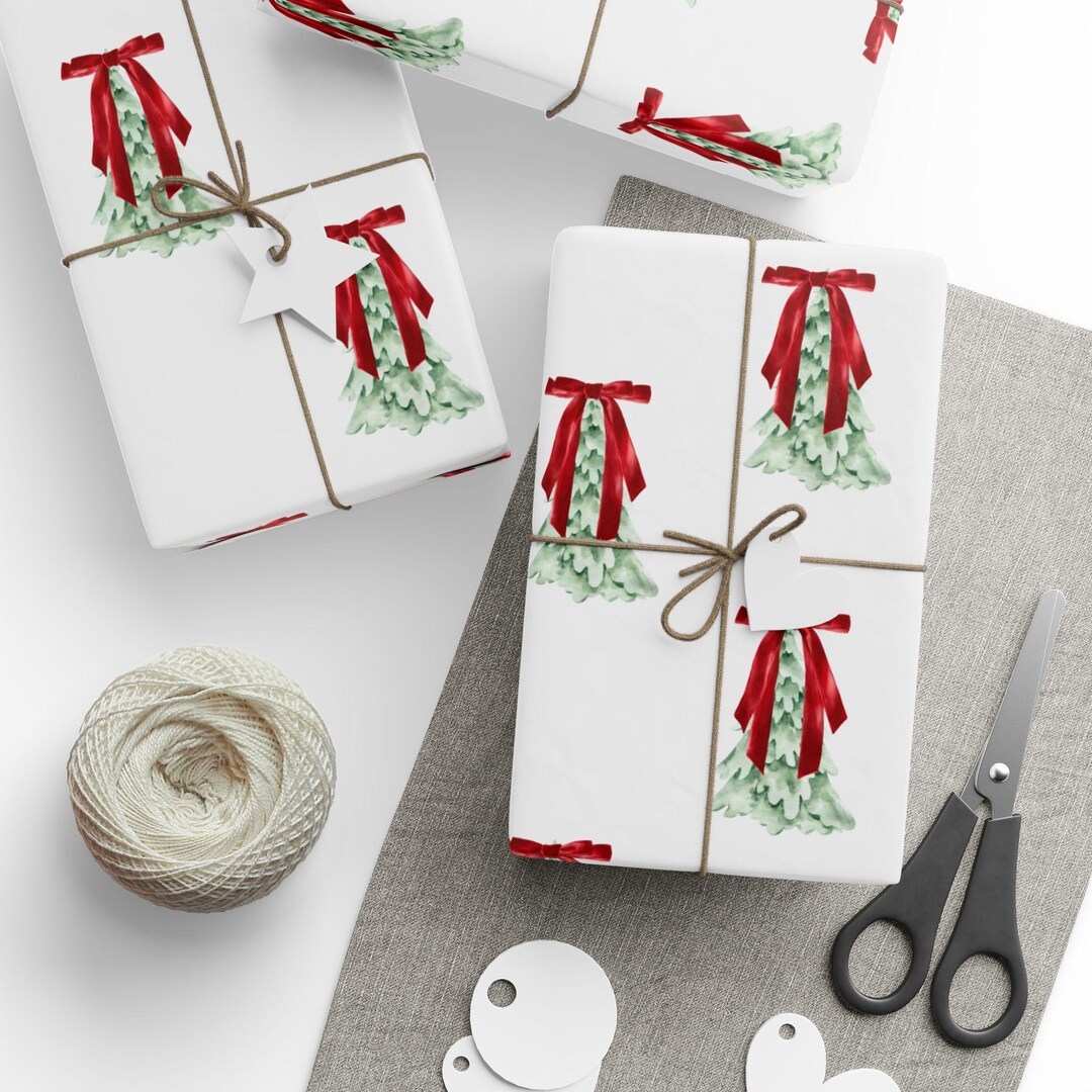 Wrapping Paper, Christmas Gift Wrap, Holiday Present Wrapping, Coquette ...