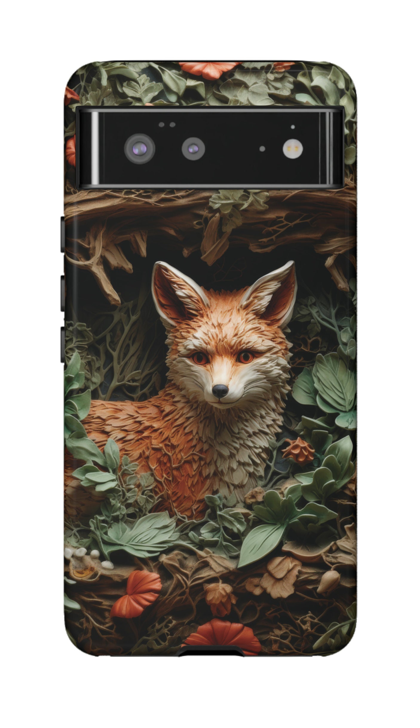 Forest Red Fox Carved Aesthetic Phone Case TOUGH Case for Iphone ...