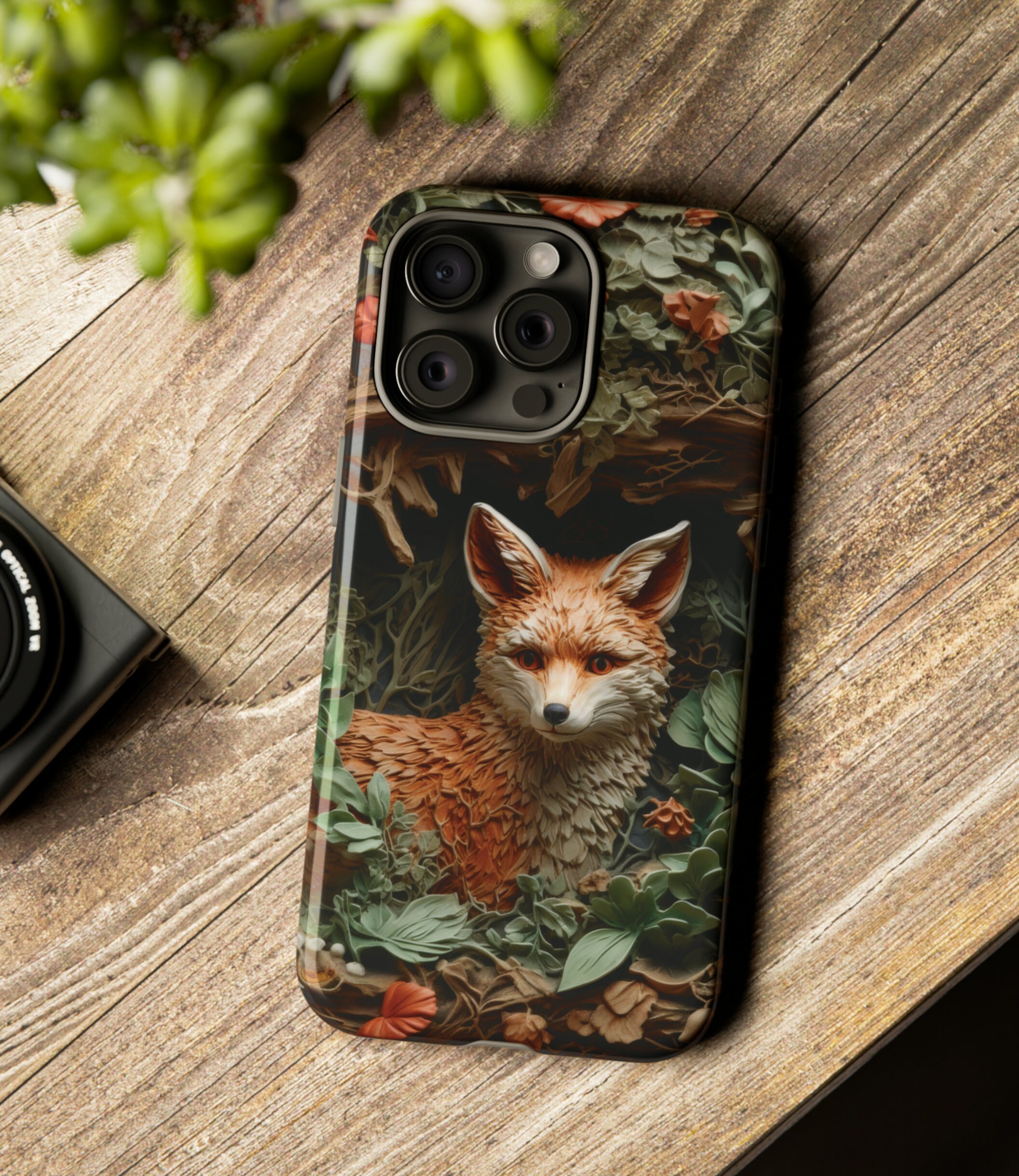 Forest Red Fox Carved Aesthetic Phone Case TOUGH Case for Iphone ...