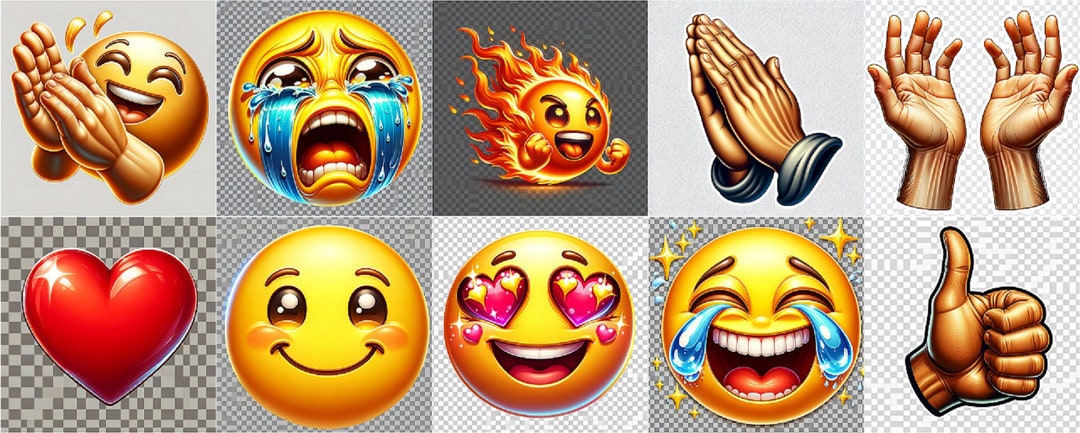 Emoji Clipart Bundle - Etsy Canada