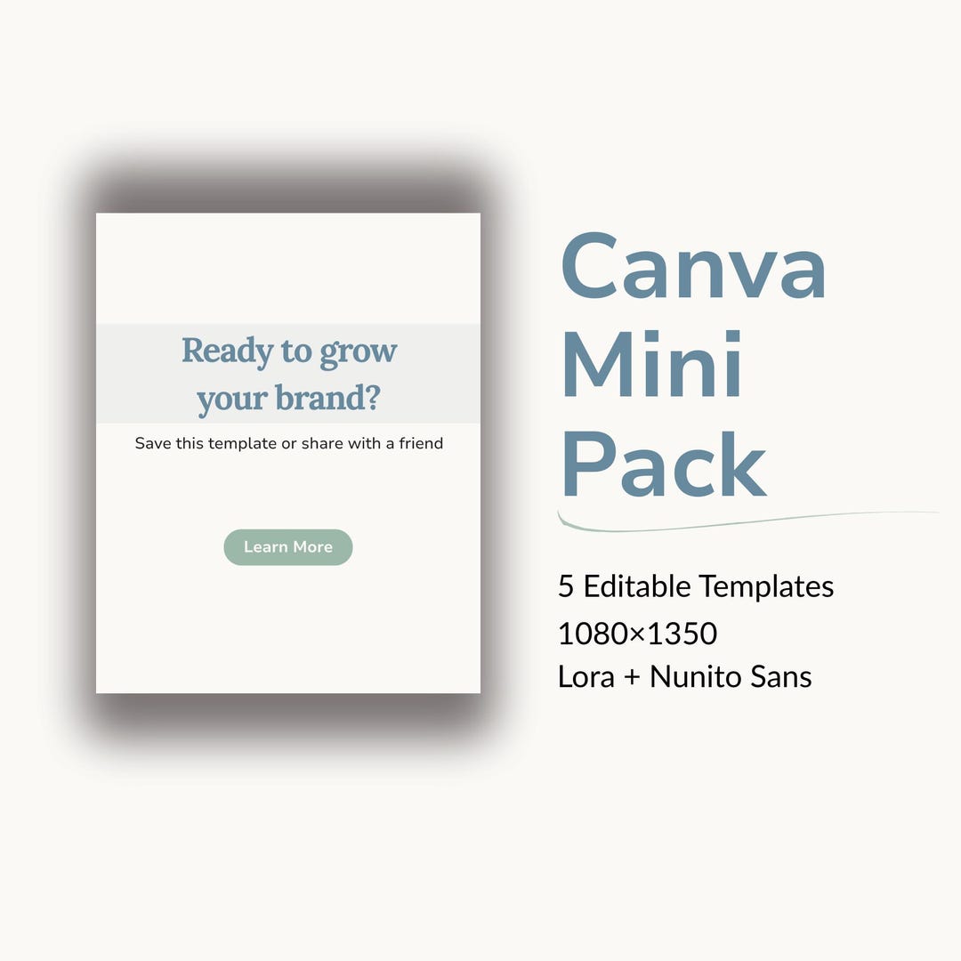 5 Canva Instagram Templates • Minimal Social Media • Small Business ...