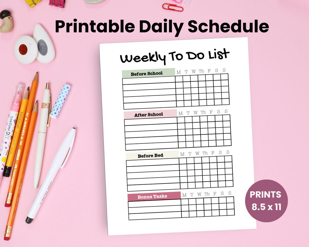 Editable Weekly to Do List, Printable Daily Task List Template, Weekly ...